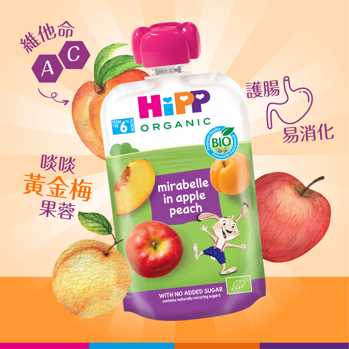 HiPP Organic Mirabelle in Apple Peach (100g) 6pcs – HiPP Official E-Shop